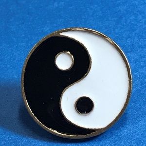 Jewelry | Yin And Yang Enamel Gold Tone Pin | Poshmark